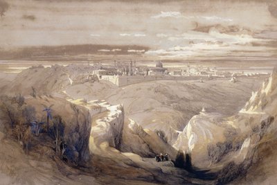 Jerusalem from the Road leading to Bethany by David Roberts