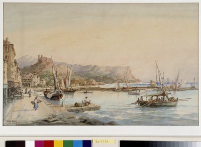 View of the port of Cassis Watercolour by Emile Henry (1822-1920 ...