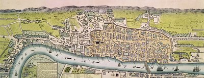 Londinium Antiqua, map of London, pub. by William Darton, 1563 (hand ...