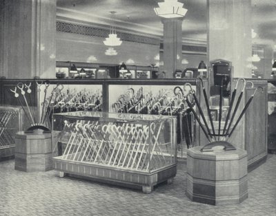 Harrods, Umbrella Counter (b/w photo)
