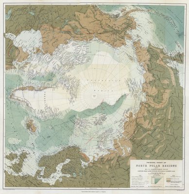 Physical chart of the North Polar Regions by English School