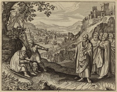 Jesus Christ restoring the sight of a blind beggar