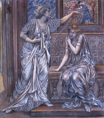 Finished study for Queen Eleanor and Fair Rosamund, c.1900-5 (chalk ...