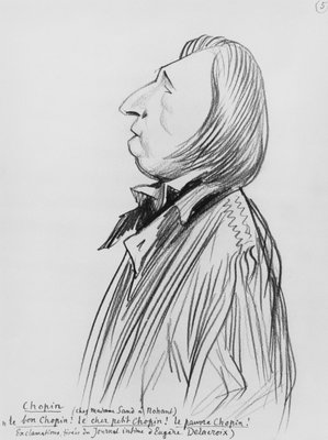 Caricature of Frederic Chopin 'at Madame Sand's Place in Nohant'