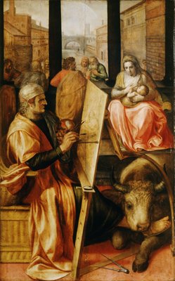 Saint Luke painting the Virgin Mary by Frans Floris