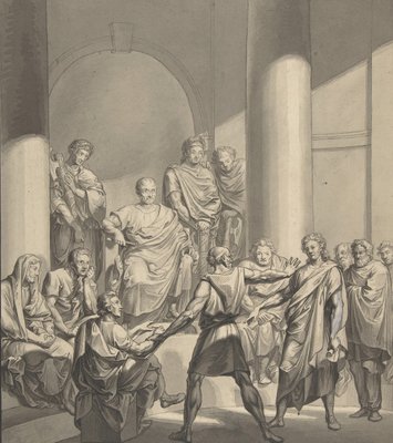 Assembly of Roman Figures, from Regulus, a play by Collin, 19th century