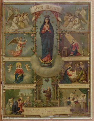 Ave Maria Prayer Card by French School: Buy fine art print