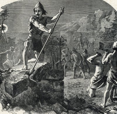 Gideon Destroying the Altar of Baal by French School