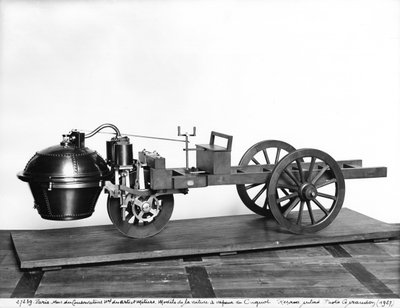 Steam-powered car invented by Nicolas Joseph Cugnot