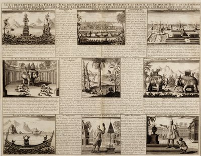 Various views of Siam and Ayutthaya, from Du Royaume de Siam by Simon ...