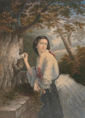 The Lover's Letter Box by George Baxter: Fine art print