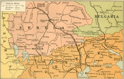 Map of Salonica Front by George Philip and Son Ltd