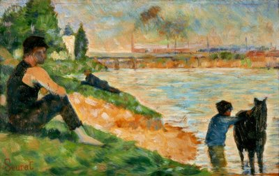 G.Surat, study on bathing place by Georges Seurat