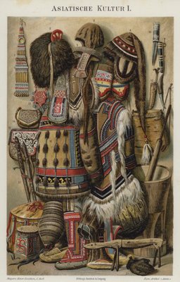 Asian Cultural Artefacts by German School: Fine art print