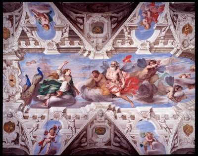 Juno asks Aeolus to prevent Aeneas's travel (Fresco