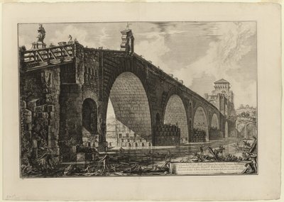 View of the Ponte Molle [or Milvian Bridge] over the Tiber two miles ...