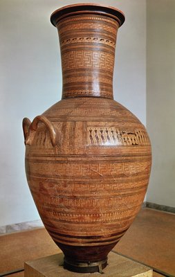 The Dipylon Amphora, Funerary Urn in the Geometric Style from the ...