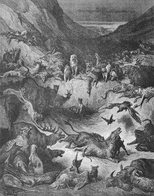 The Animals Fallen Sick With the Plague, illustration for the Fables of ...