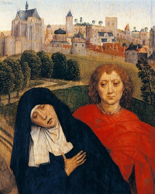 Our Lady of Sorrows, detail from Crucifixion by Hans Memling (circa ...