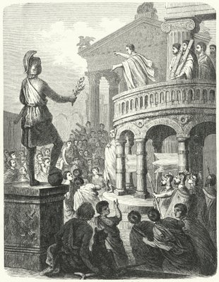 Cicero addressing the people of Rome from the Rostra