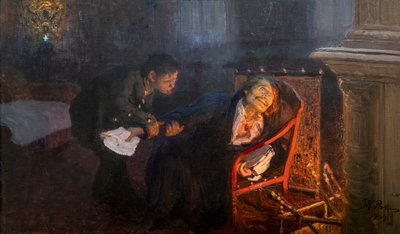 Self-Immolation. Gogol Burning His Manuscript