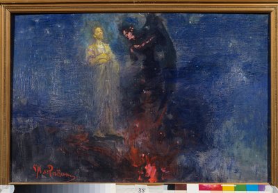 Get thee Hence, Satan! (Jesus Christ repelling the devil, in a ...