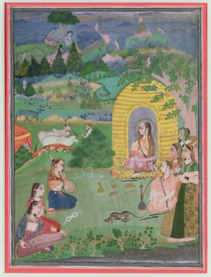 Yoginis (female Hindu ascetics) in a landscape, Bikaner School, c.1680