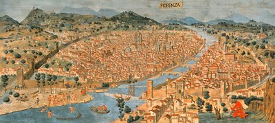 The 'Carta della Catena' showing a panorama of Florence