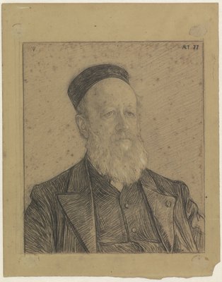 Portrait of Pieter Johannes Veth, 77 years old by Jan Veth