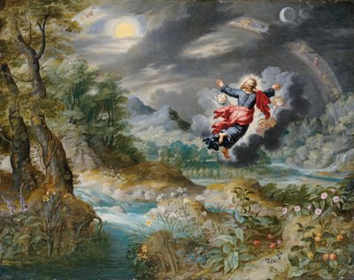 God creating the sun, the moon and the stars in the Firmament, c.1650