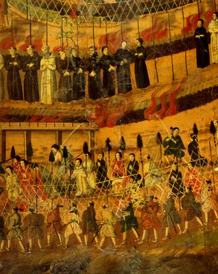 Detail from The Martyrdom of the Jesuits in Japan in 1622 (watercolor ...