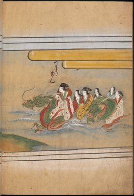People Riding Dragons, Illustration from the Taishokkan
