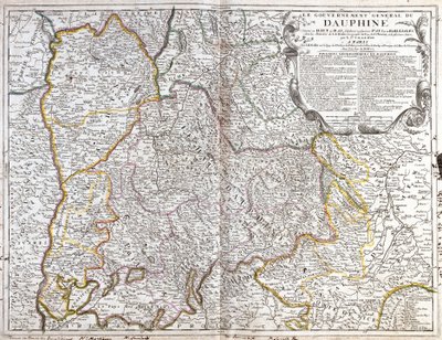 Map of the Dauphiné (France) (engraving)