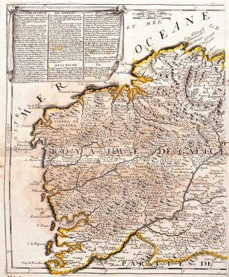 Map of the kingdom of Galicia (Spain) (Engraving