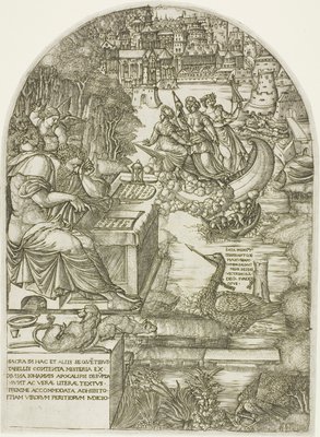 Duvet Studying the Apocalypse by Jean Duvet