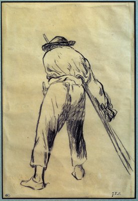 The Reaper Drawing Preparation by Jean Francois Millet (1814-1875) 19th ...