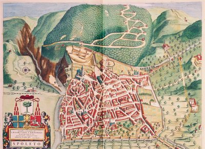 Map of Spoleto from Theatrum civitatum et admirandorum Italiae, by Joan ...