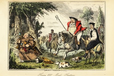 King Henry VIII in Victorian hunting outfit with a shepherd’s crook on ...