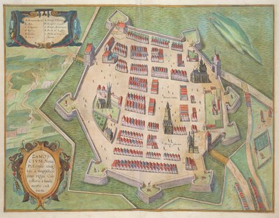 Map of Zamosc, from 'Civitates Orbis Terrarum' by Georg Braun and Frans ...