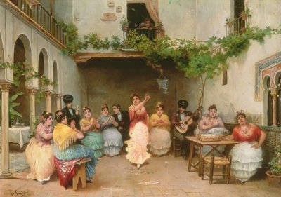 Gathering Around the Spanish Dancer in Seville