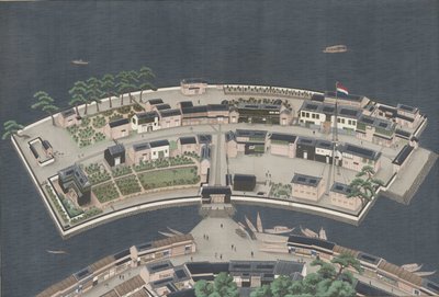 The island of Deshima, c.1833-46 by Kawahara Keiga