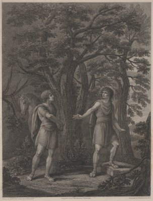 Illustration from Palamon and Arcite, print made by Francesco Bartolozzi 1797 (stipple engraving)