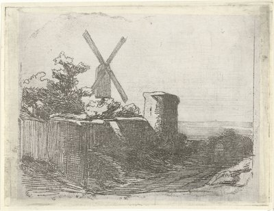 Ruin with Mill by Lambertus Hardenberg: Fine art print