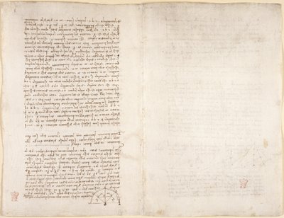 Notes and diagram from 'Codex Arundel' by Leonardo da Vinci