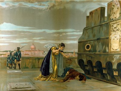 Scene from Tosca by Giacomo Puccini by Luigi Morgari
