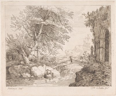 Landscape with Classical Ruins by Lydia Bates