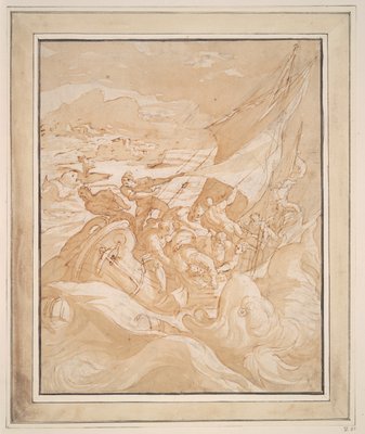 Jonah Thrown Overboard by Maarten de Vos: Fine art print