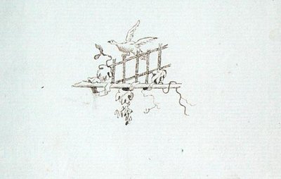 Drawing from Michael Faraday's scrapbook (pen & ink on paper)