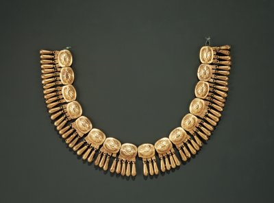 Necklace (gold) by Mixtec: Highest-quality art reproduction