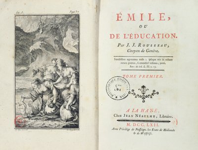 Frontispiece for Emile by Jean-Jacques Rousseau, 1762